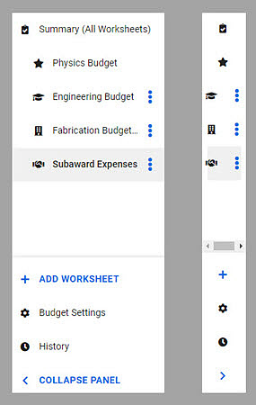 Budget Header and Navigation - SAGE