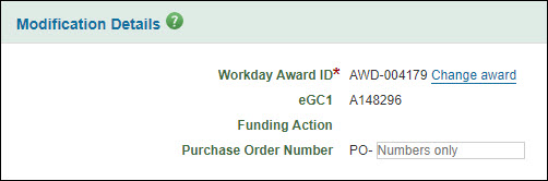 Create a Subaward Modification - SAGE