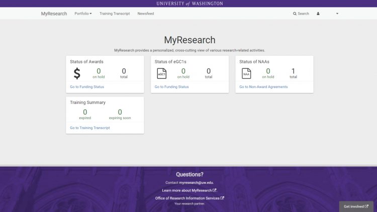 MyResearch Portal - Office of Research Tools