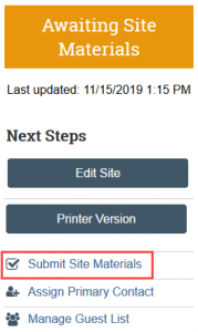 Submitting New Sites- Confirm Site Submission Complete- Submit Site ...
