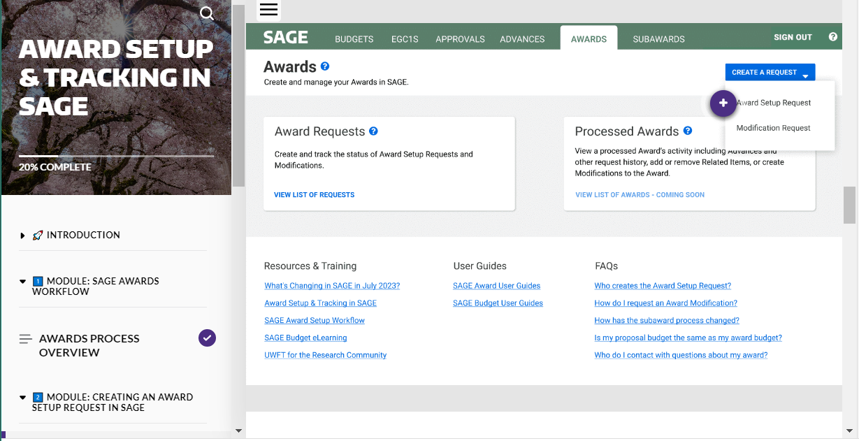 Awards eLearning - UW Research