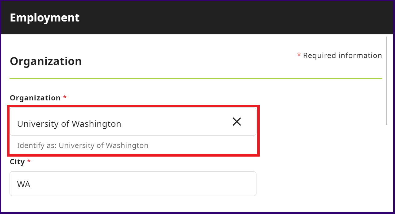 Correct Affiliation with the UW - ORCID - UW Research