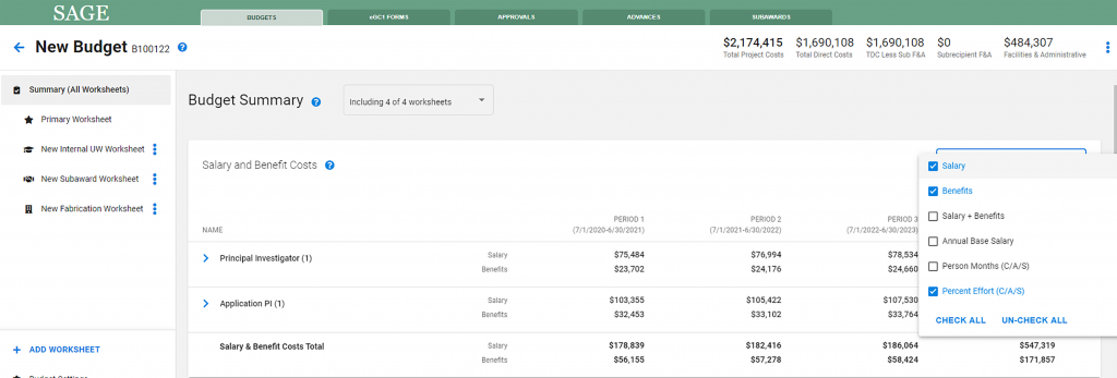 Redesigned SAGE Budget Now Available - UW Research