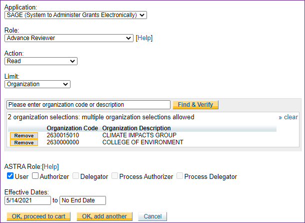astra org codes - UW Research